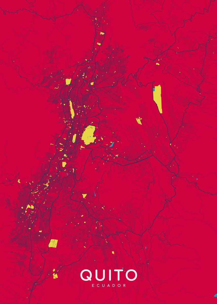 'Quito' Poster, picture, metal print, paint by mapsies | Displate