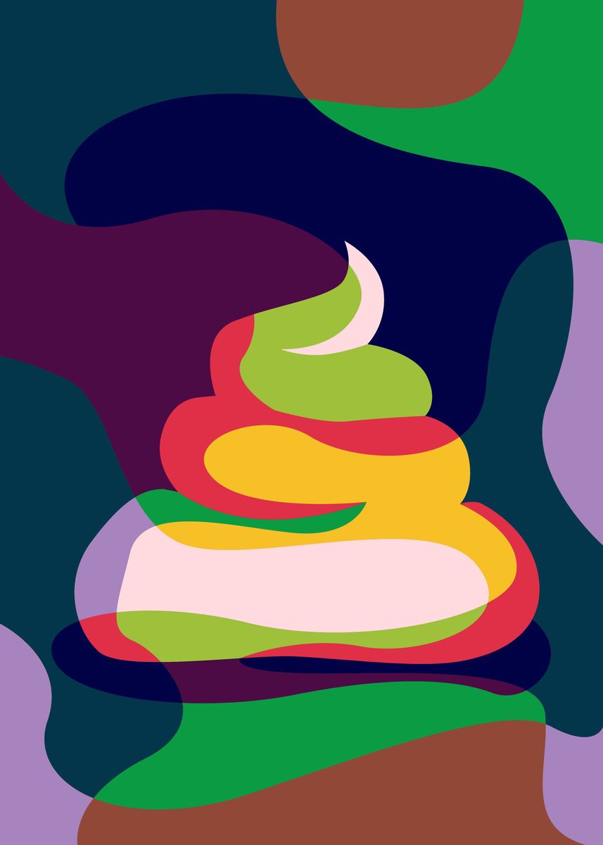 'Poop' Poster, picture, metal print, paint by Indra Gunawan | Displate