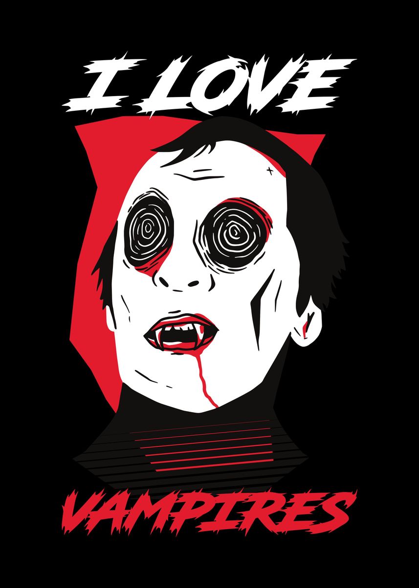 'I Love Vampires' Poster by CatRobot | Displate