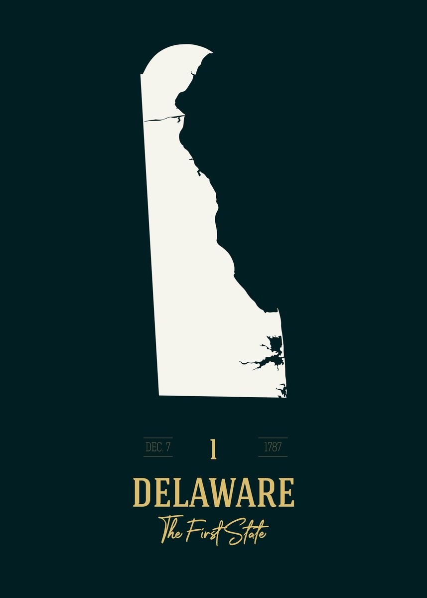 'Delaware State Map USA' Poster by dkDesign | Displate