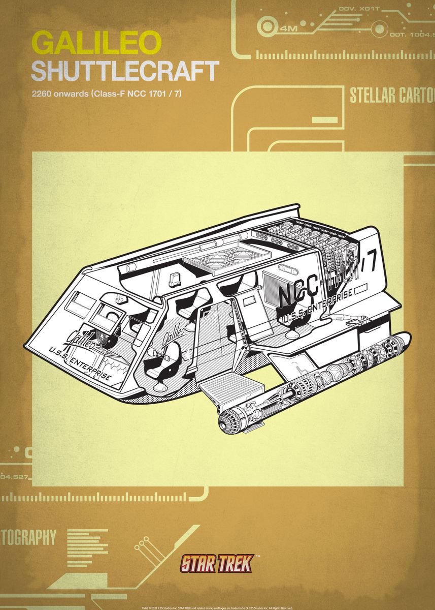 'Galileo Shuttlecraft' Poster, picture, metal print, paint by Star Trek ...