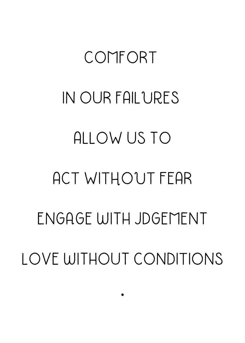 'Comfort in out failures' Poster, picture, metal print, paint by Edcel Mendoza | Displate