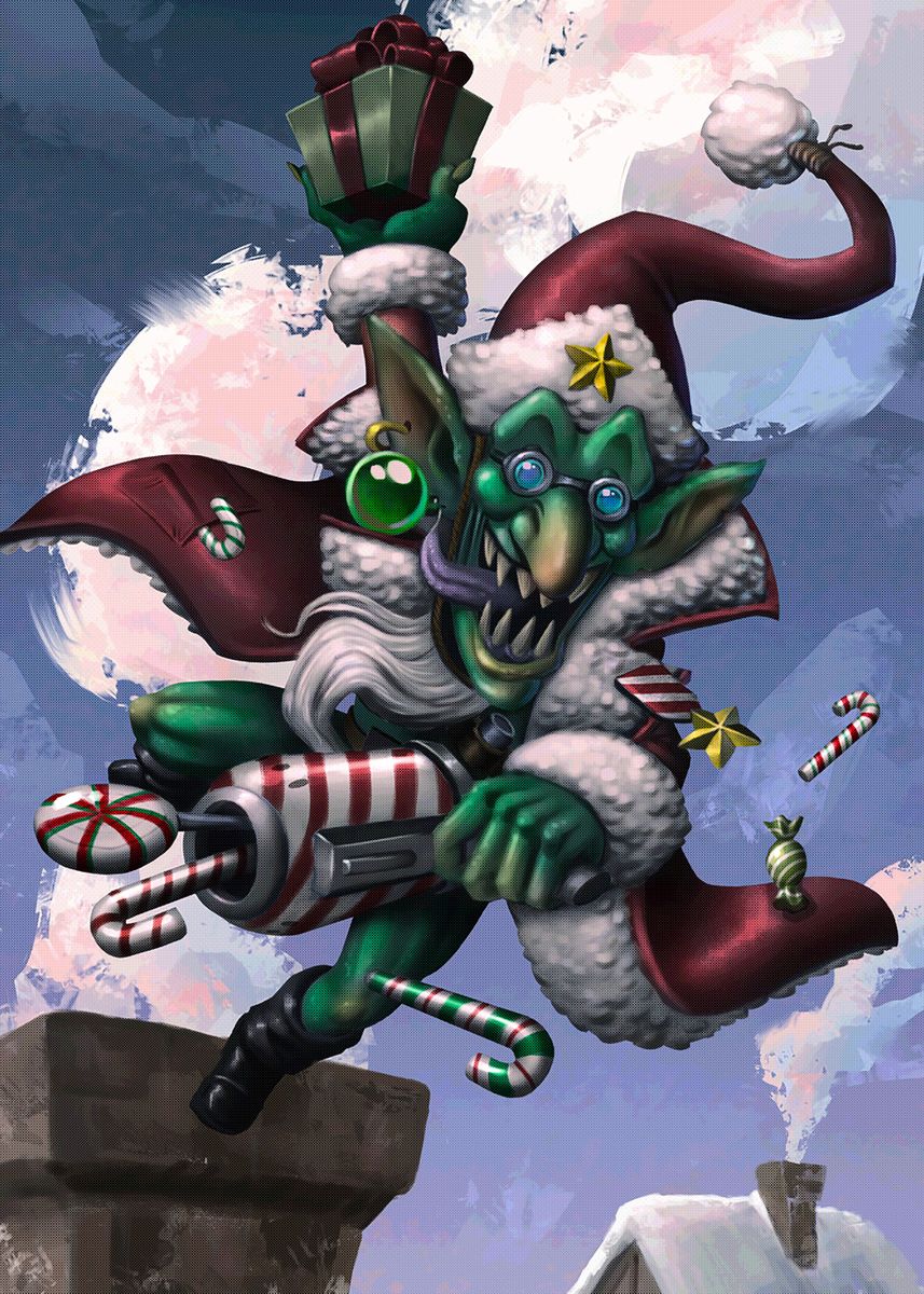 'Christmas Demon' Poster, picture, metal print, paint by Bi bo | Displate