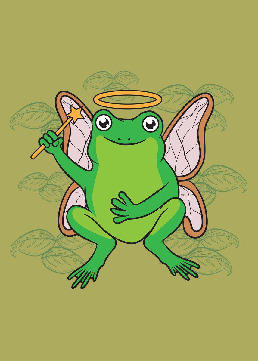 'Cottagecore Aesthetic Frog' Poster, picture, metal print, paint by ...