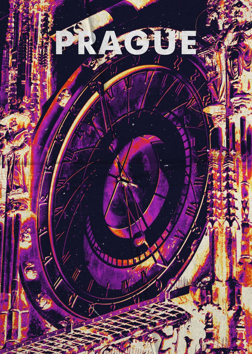 'Prague Astronomical Clock' Poster by Purwa Nugraha | Displate