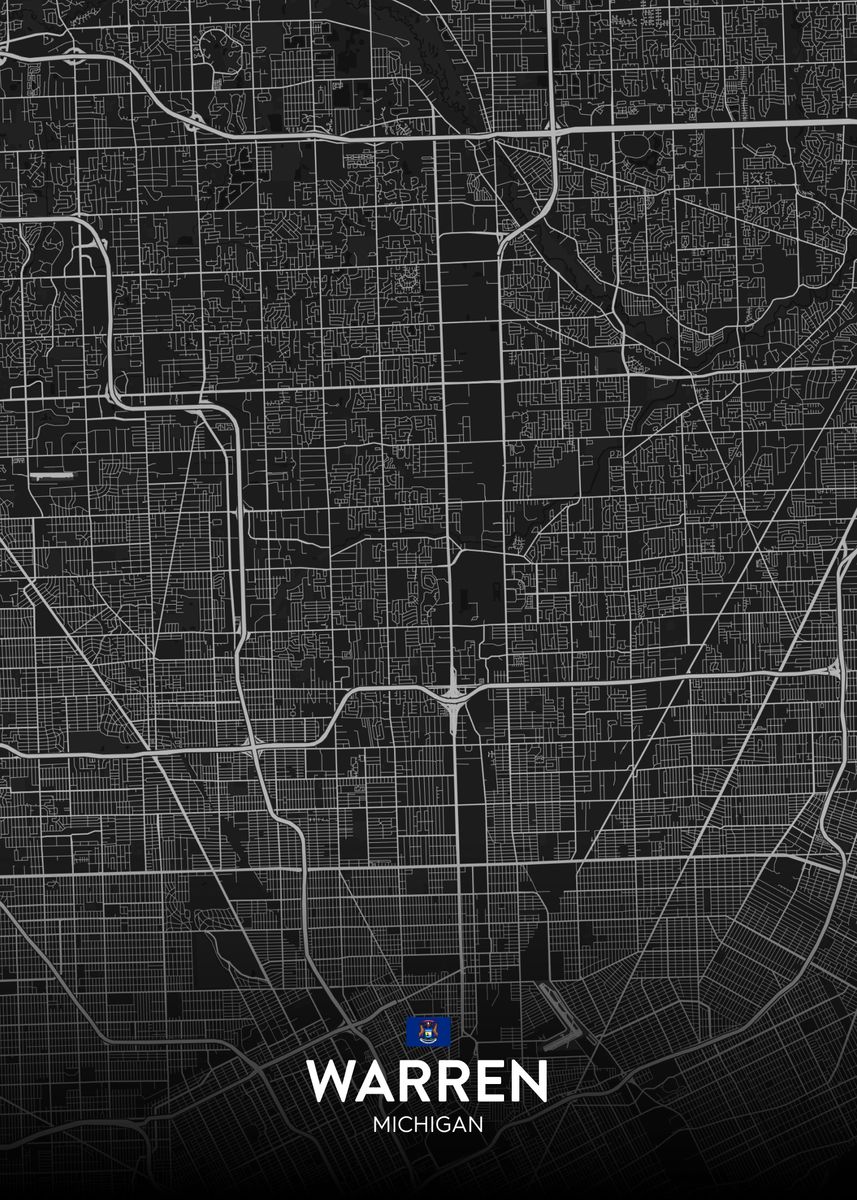 'Warren MI' Poster, picture, metal print, paint by IMR Designs | Displate