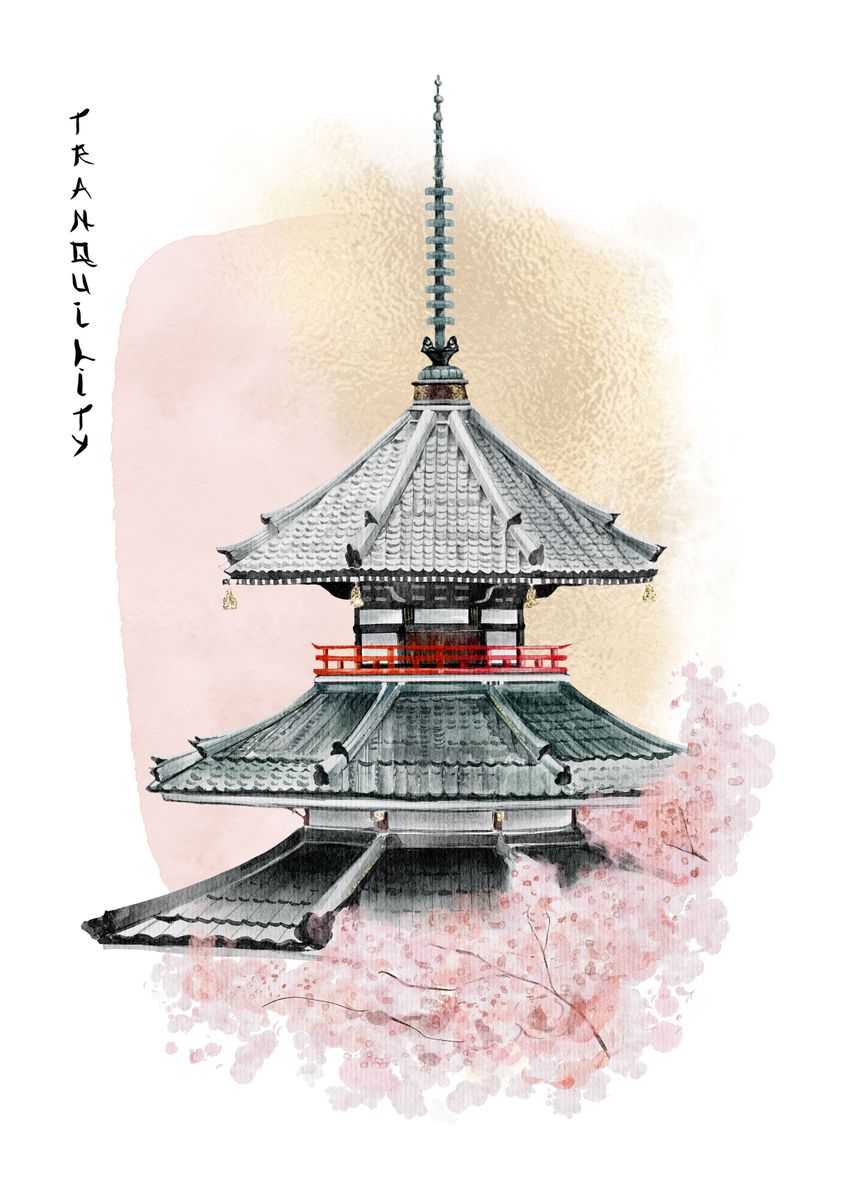'Japanese temple' Poster, picture, metal print, paint by Tantowi Gilang ...