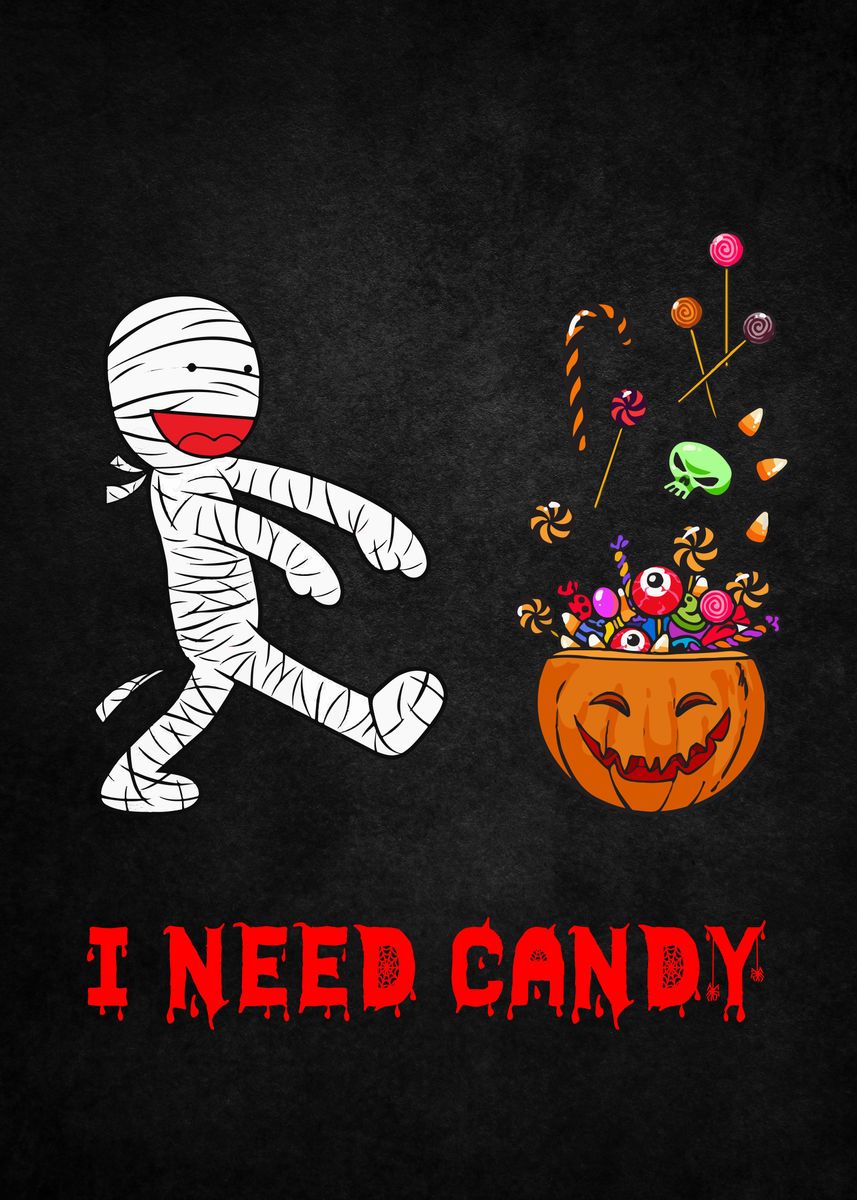 '57Halloween candy 57' Poster by Gloria Grant | Displate