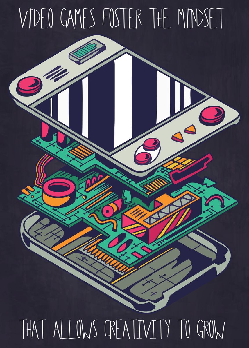 'Video Game Creativity' Poster, picture, metal print, paint by ...