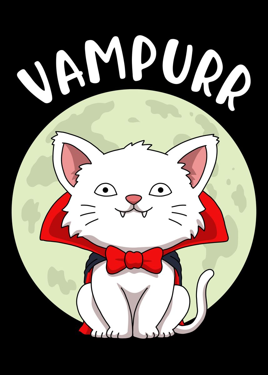 'Vampurr' Poster, picture, metal print, paint by CatRobot | Displate