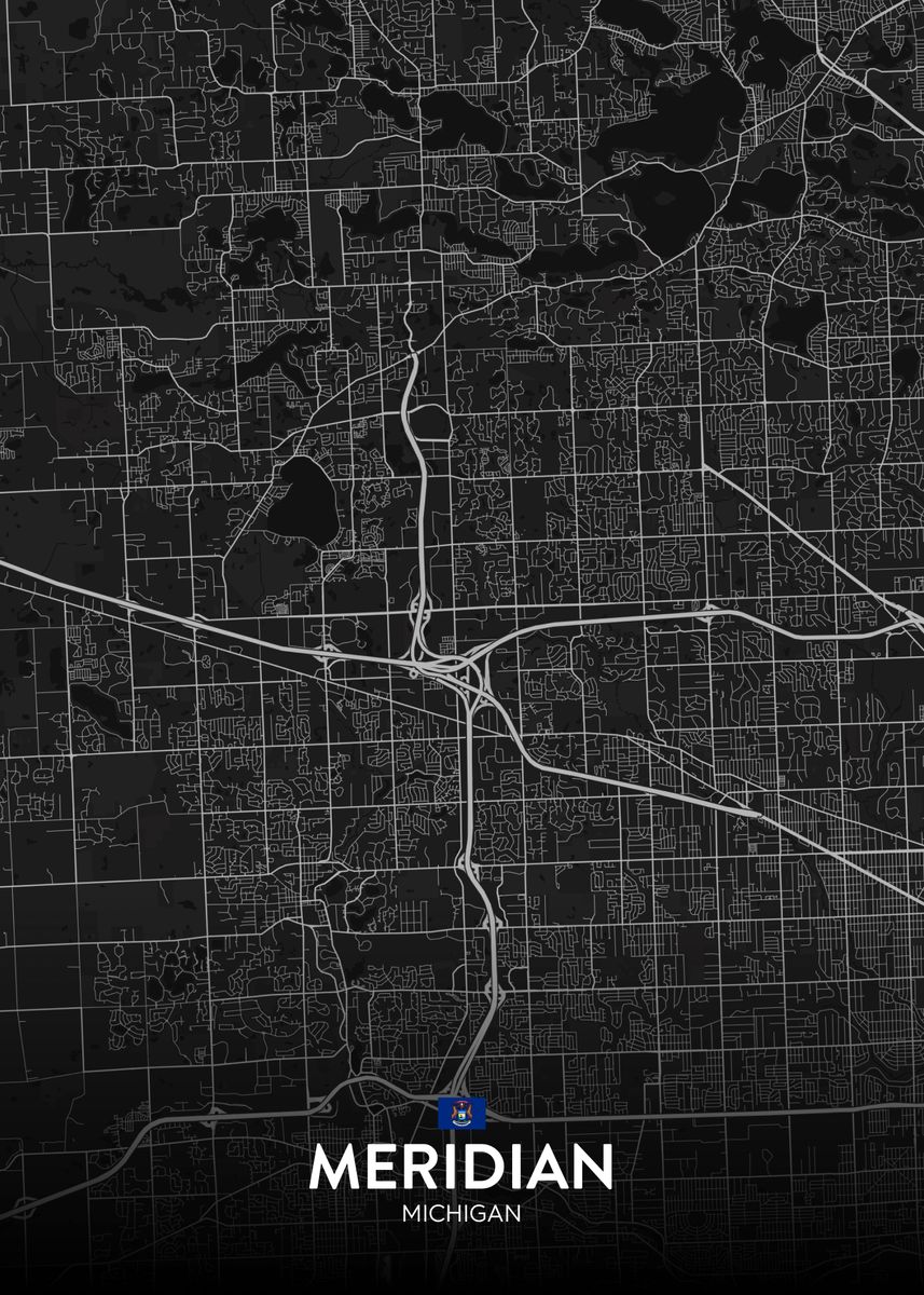 'Meridian MI' Poster, picture, metal print, paint by IMR Designs | Displate