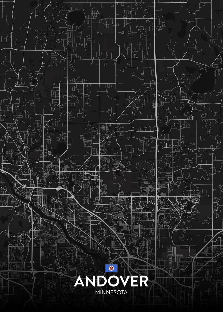 'Andover MN' Poster, picture, metal print, paint by IMR Designs | Displate