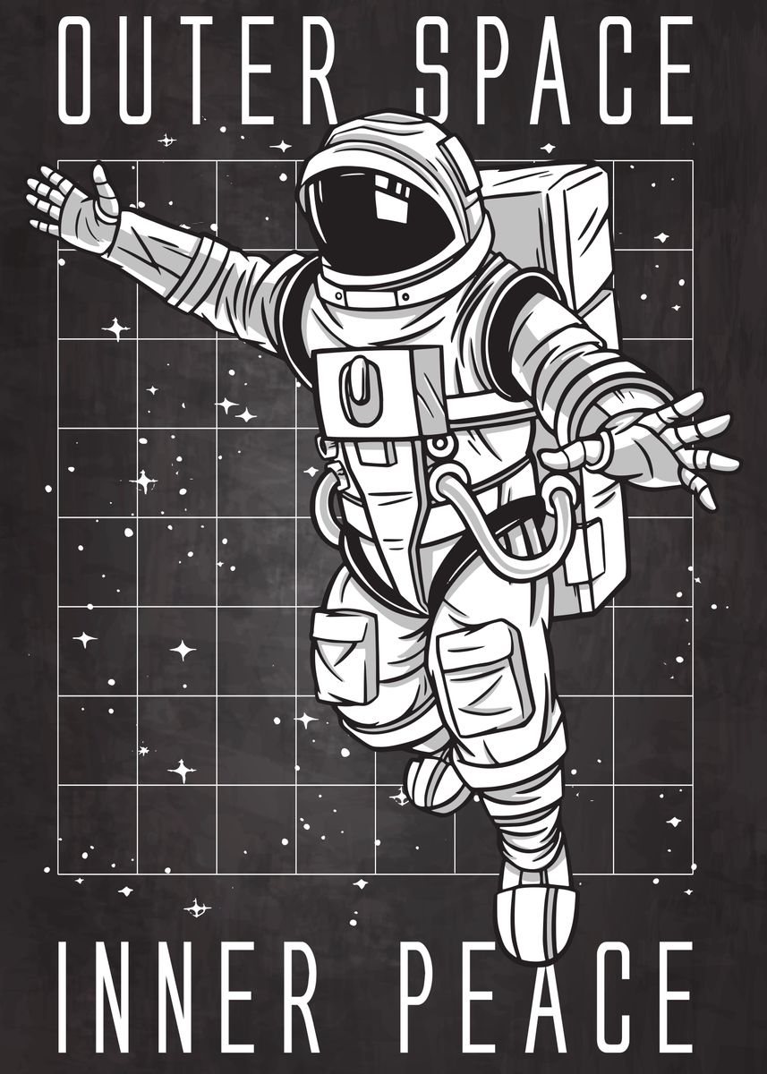 'Outer Space Inner Peace' Poster, picture, metal print, paint by ...