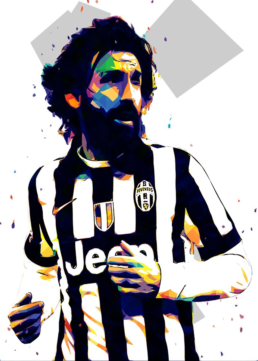 'Andrea Pirlo' Poster by HildaWarren Studio | Displate
