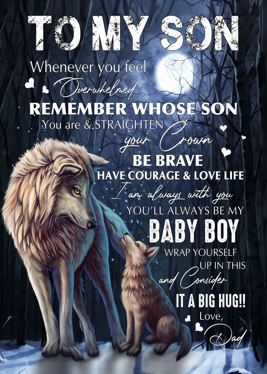 'To my son' Poster, picture, metal print, paint by AHC STUDIO | Displate