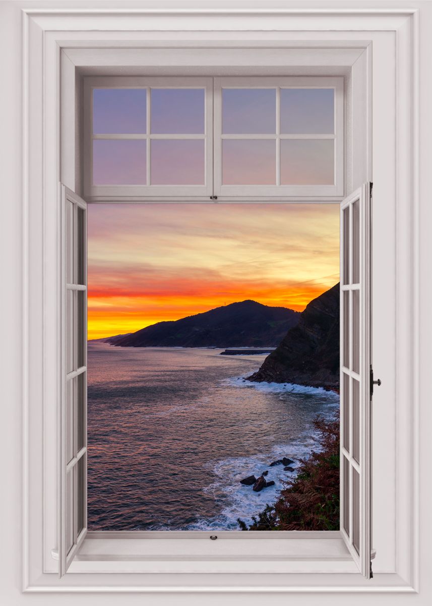 'Open window view sea' Poster, picture, metal print, paint by Vicen ...