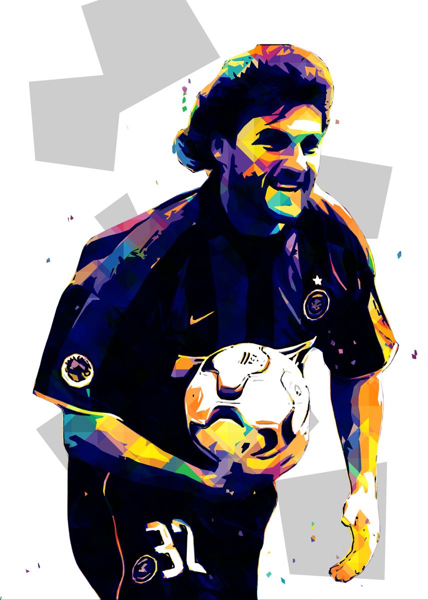'Christian Vieri' Poster, picture, metal print, paint by HildaWarren ...