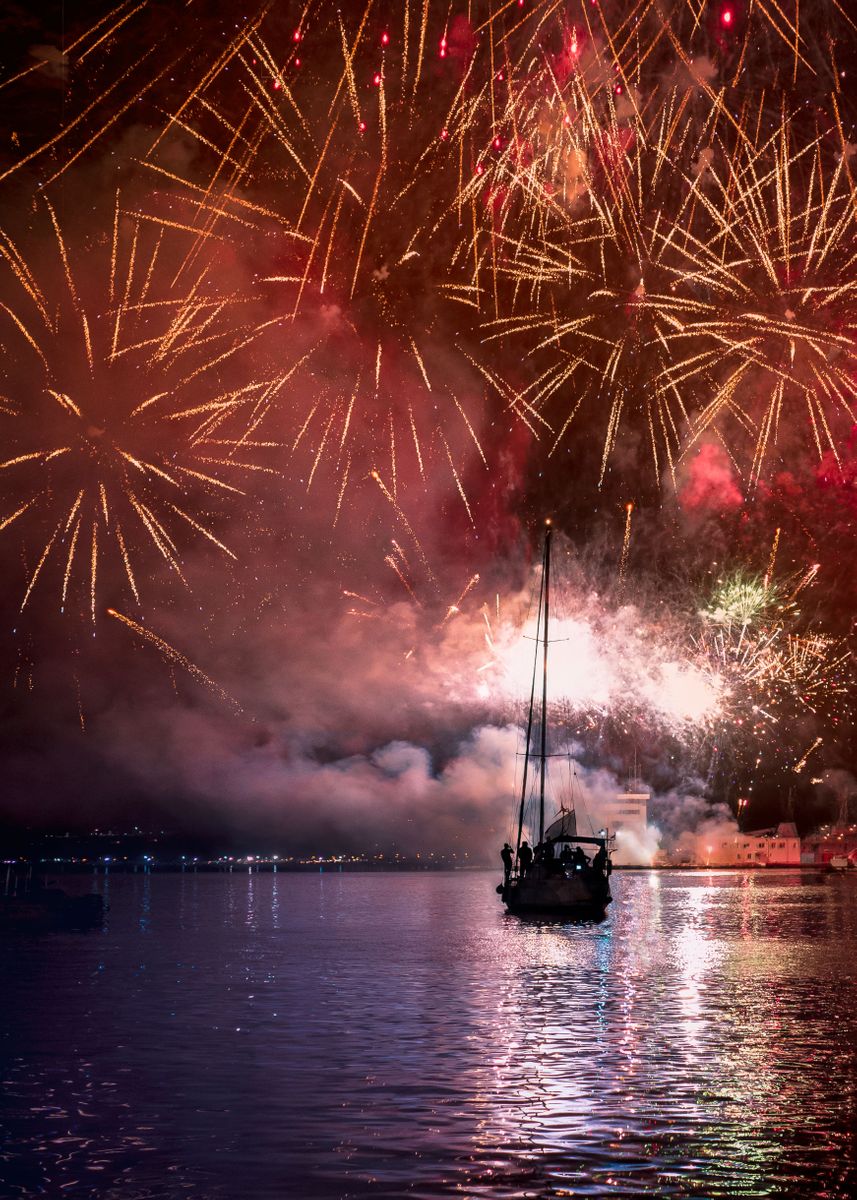 'Firework show' Poster, picture, metal print, paint by Daniel ...