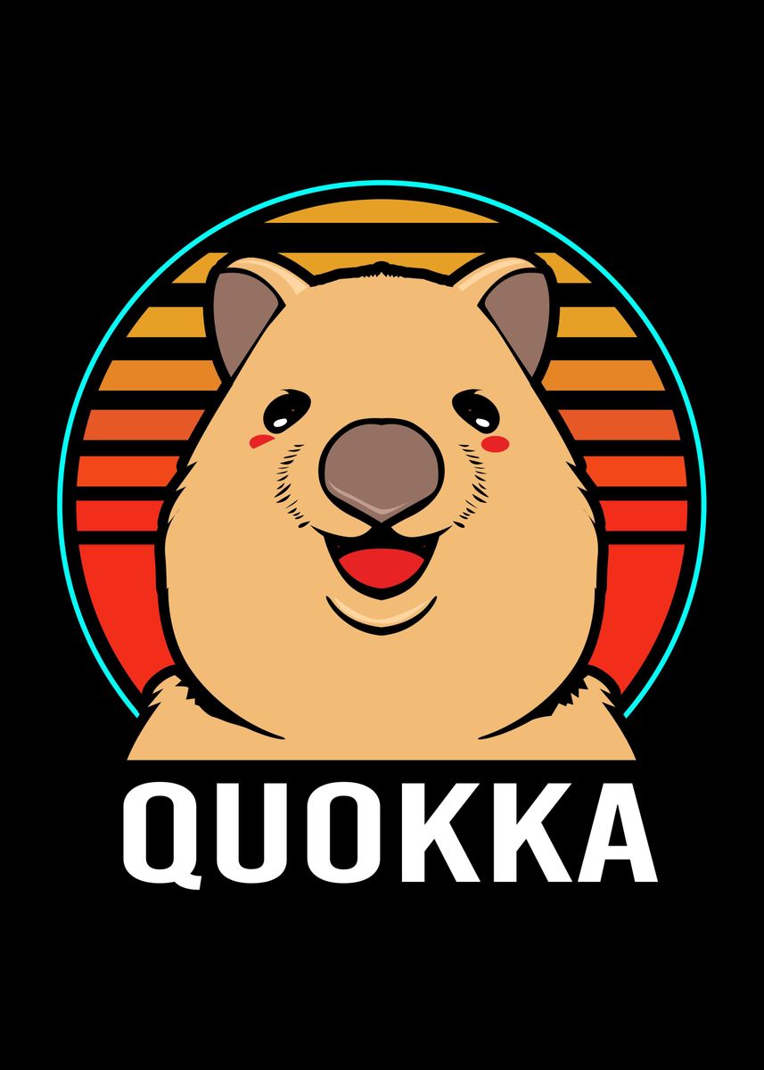 'Quokka Retro' Poster, picture, metal print, paint by FunnyGifts | Displate