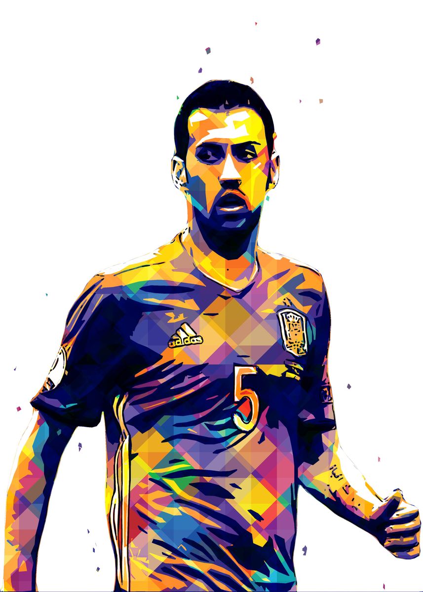 'Sergio Busquets' Poster, picture, metal print, paint by RobertHall ...