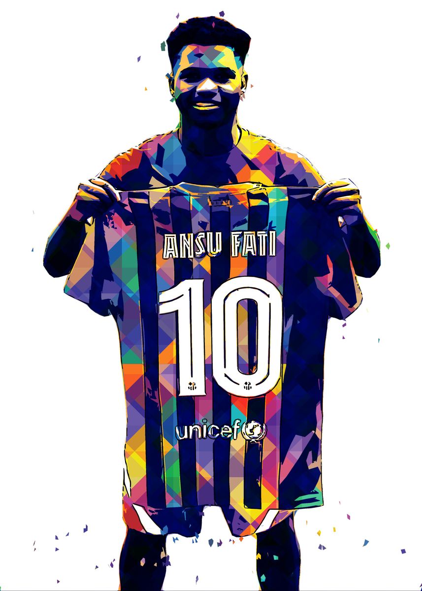 'Ansu Fati' Poster by RobertHall Studio | Displate