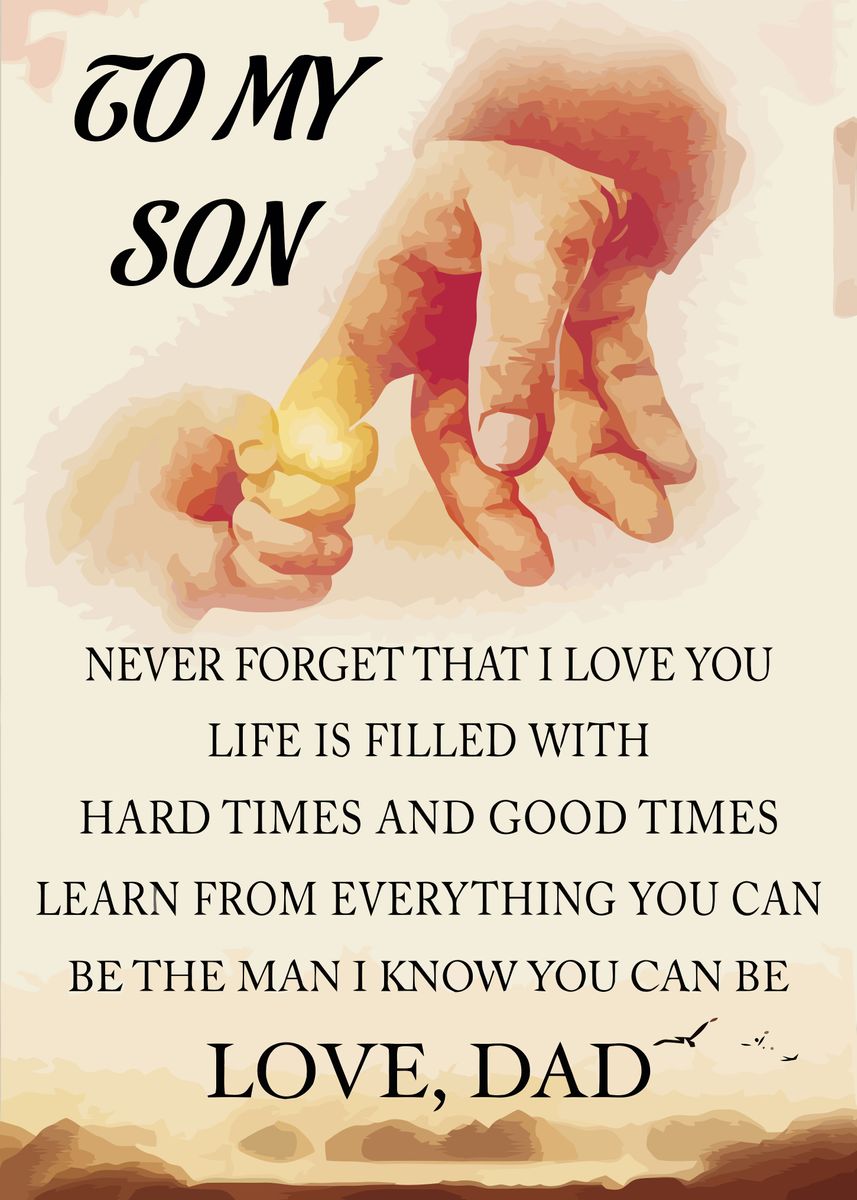 'DAD TO SON ' Poster, picture, metal print, paint by Poster For Life ...