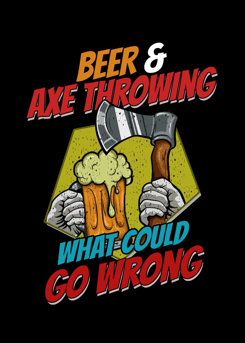 'Throwing axe' Poster, picture, metal print, paint by Hexor | Displate