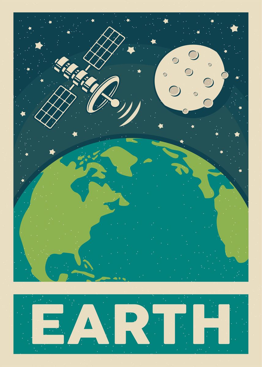 'Earth retro poster' Poster by Designersen | Displate