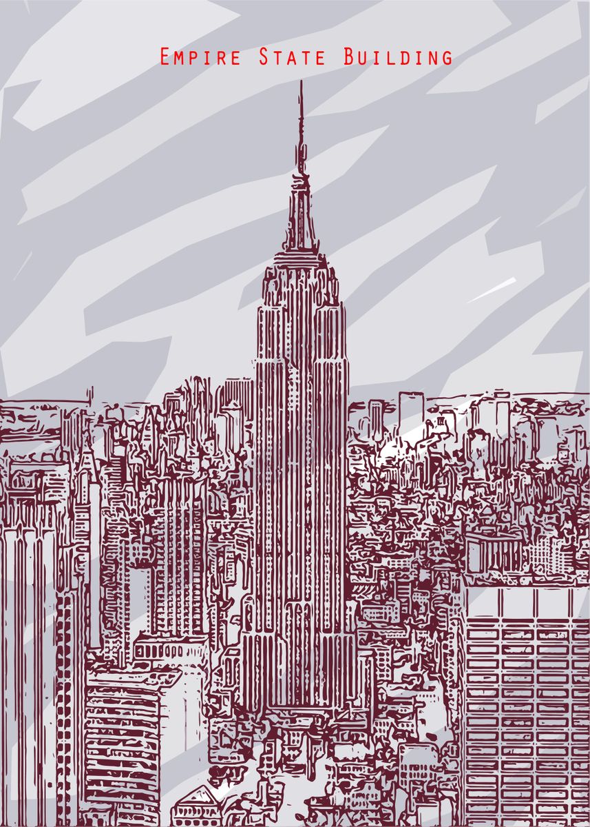 'empire state Building' Poster, picture, metal print, paint by for Alms ...