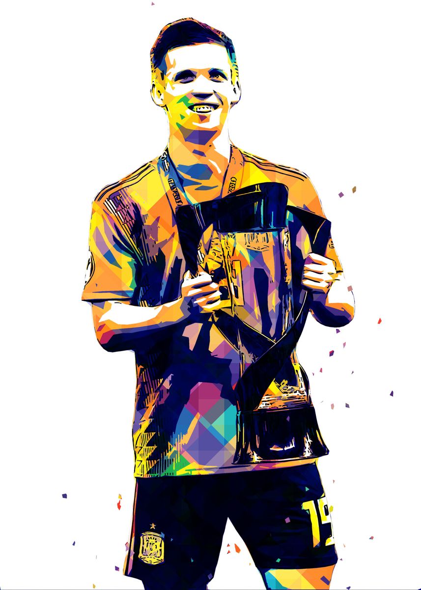 'Dani Olmo' Poster, picture, metal print, paint by RobertHall Studio ...