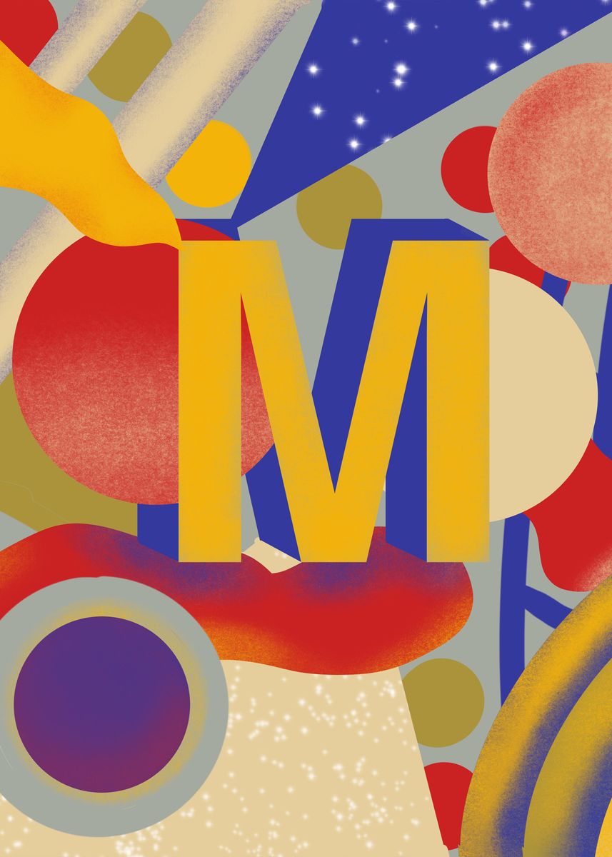 'Letter M' Poster, picture, metal print, paint by Julia Rudens | Displate