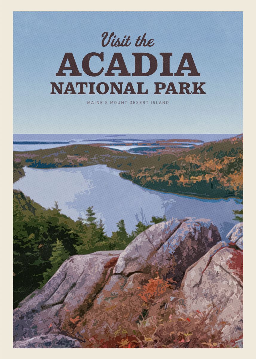 'Visit Acadia National Park' Poster, picture, metal print, paint by ...