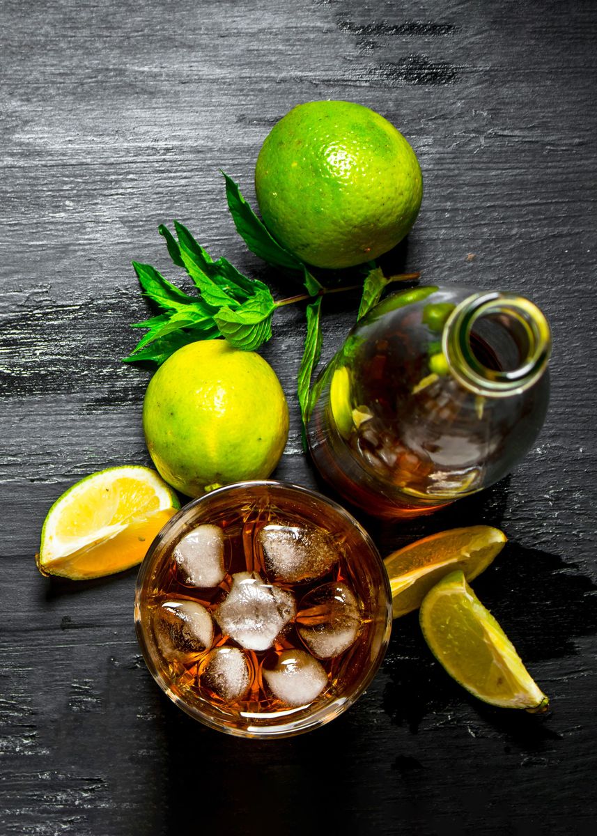 'Rum lime and mint' Poster, picture, metal print, paint by Moon ...