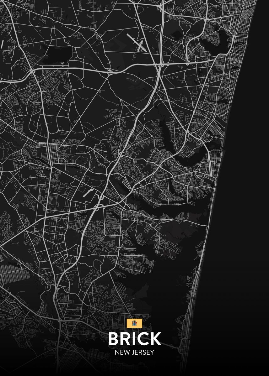 'Brick NJ' Poster, picture, metal print, paint by IMR Designs | Displate