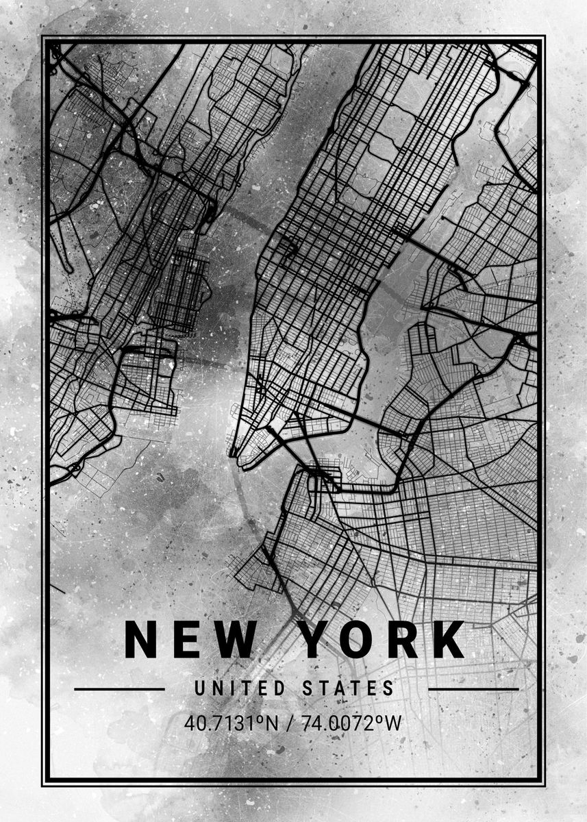 'New York City Map USA' Poster by Max Ronn | Displate