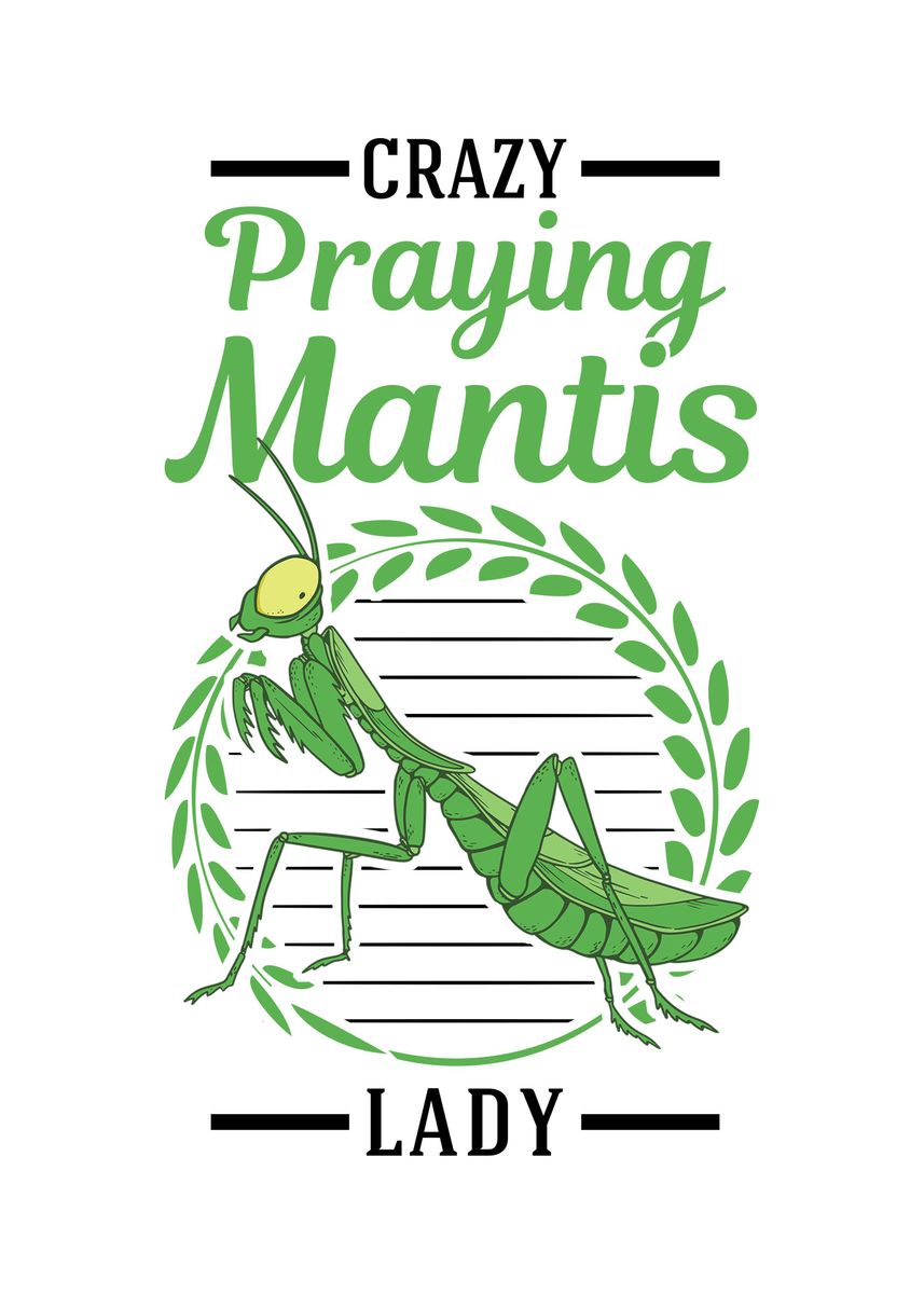 'Crazy Praying Mantis Lady' Poster, picture, metal print, paint by ...