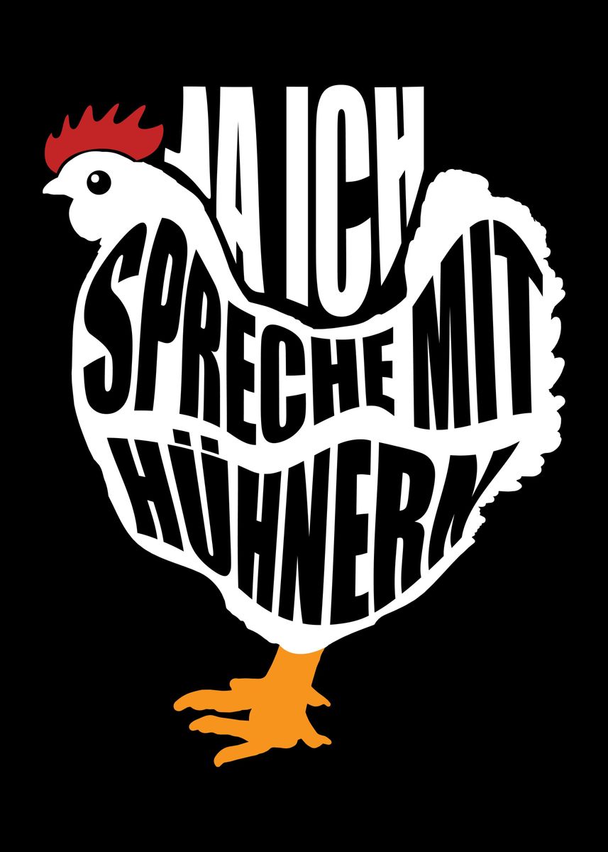 'Chicken Hen German' Poster, picture, metal print, paint by Sebastian ...