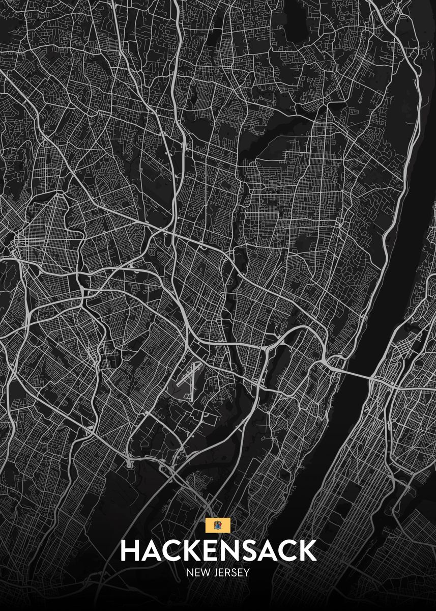 'Hackensack NJ' Poster, picture, metal print, paint by IMR Designs ...