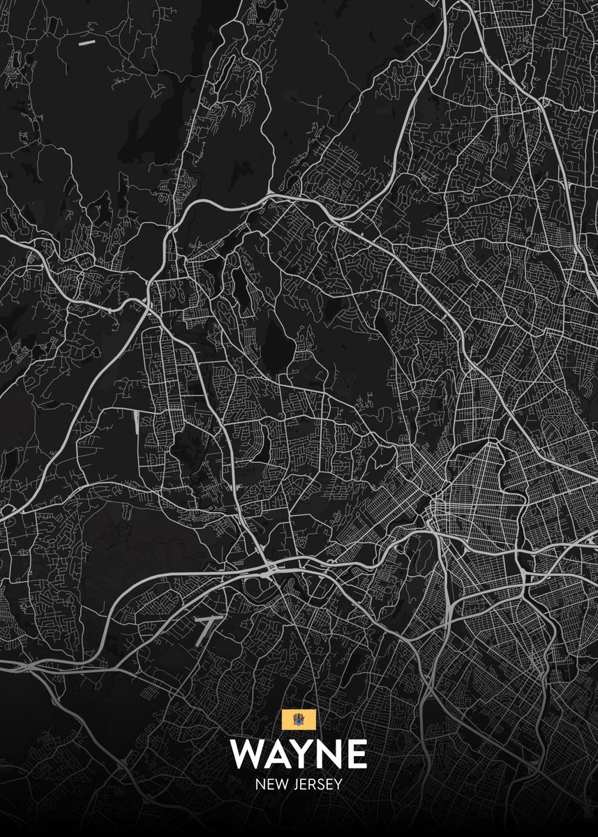 'Wayne NJ' Poster, picture, metal print, paint by IMR Designs | Displate