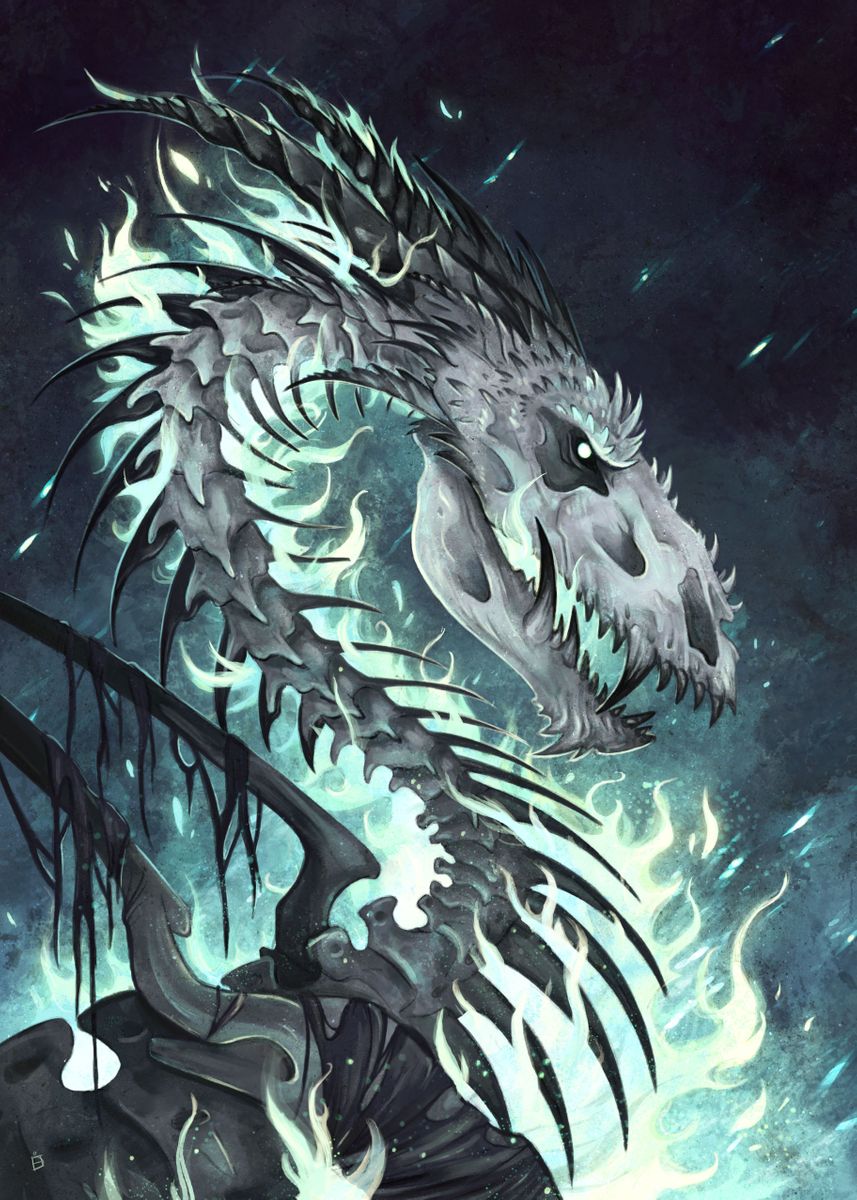 'Dracolich' Poster, picture, metal print, paint by Danielle English ...