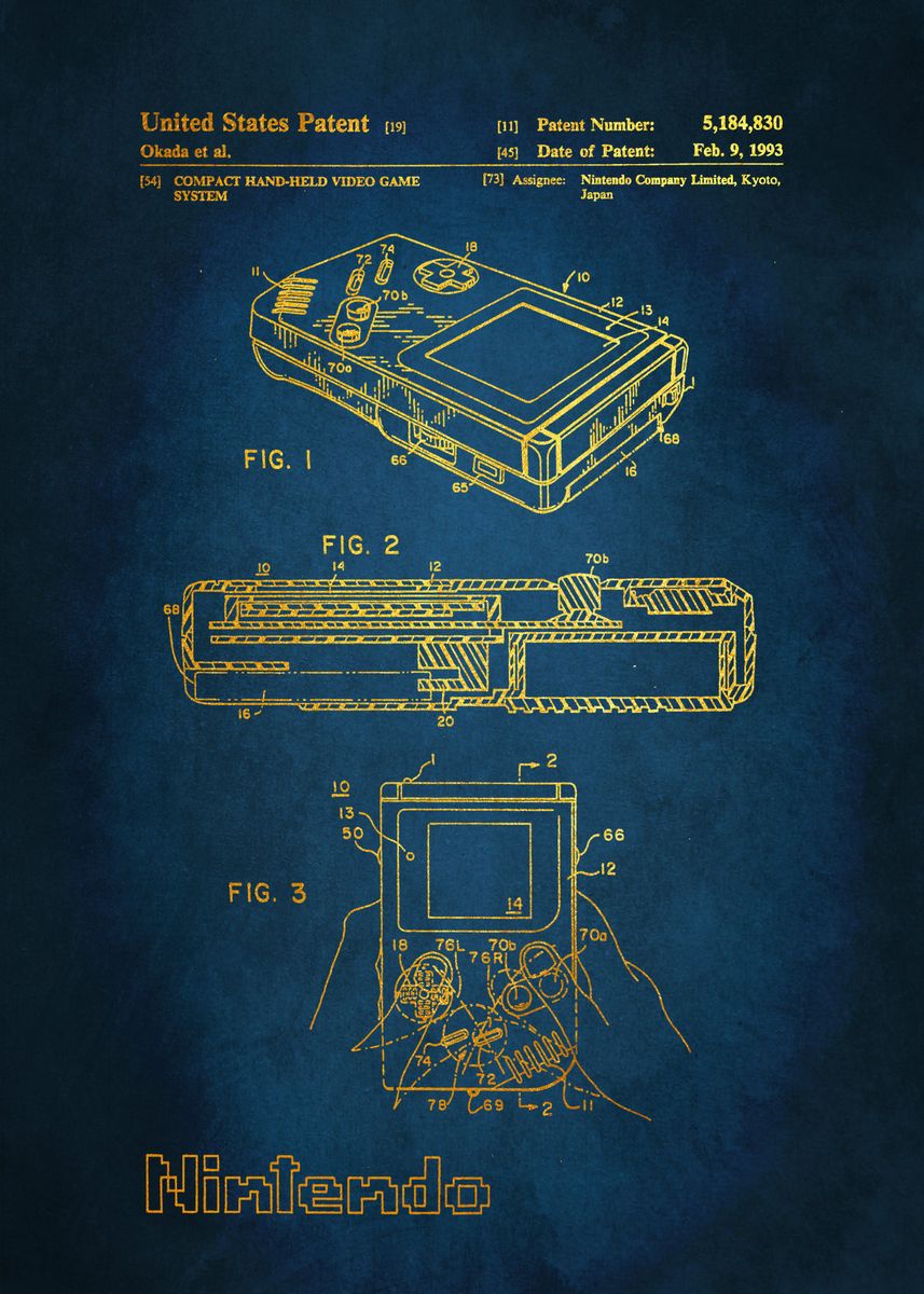 '5 Nintendo Game Boy Paten' Poster by Gloria Grant | Displate