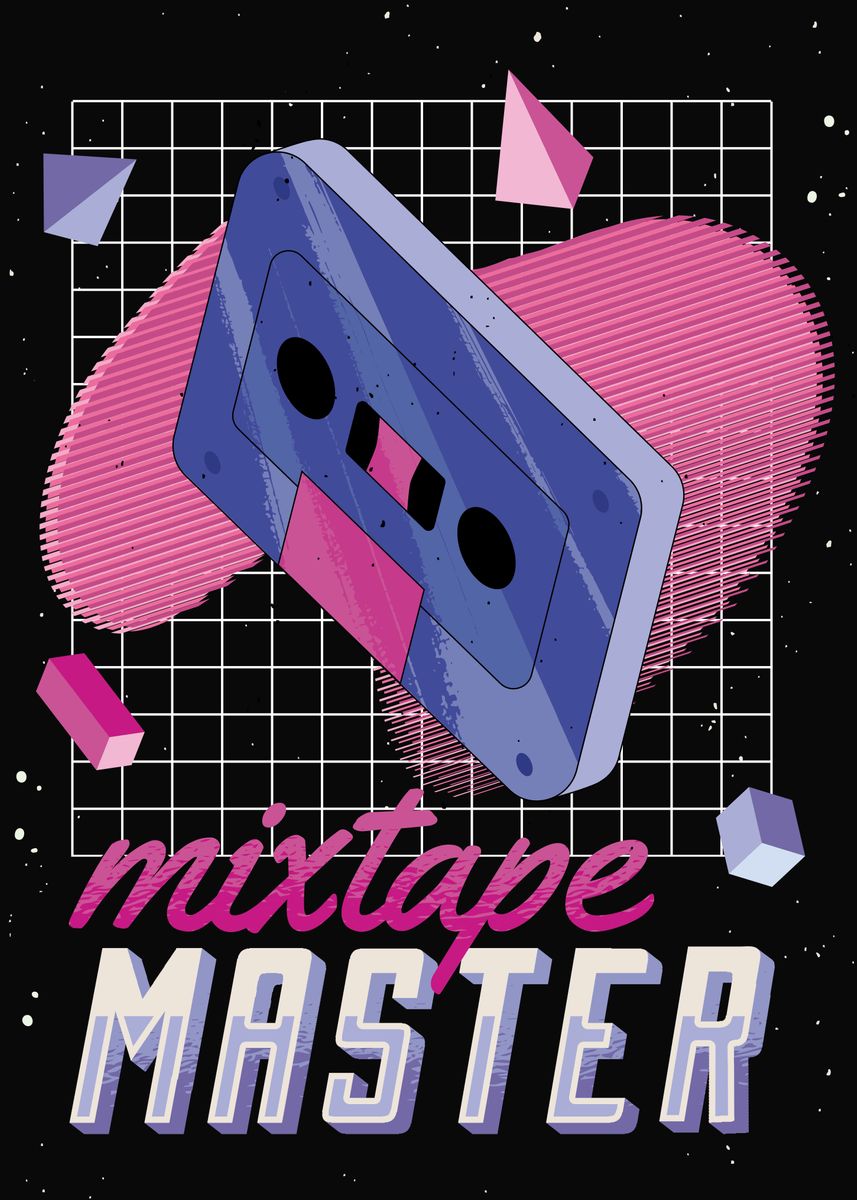 '80s Music Mixtape Master' Poster, picture, metal print, paint by ...