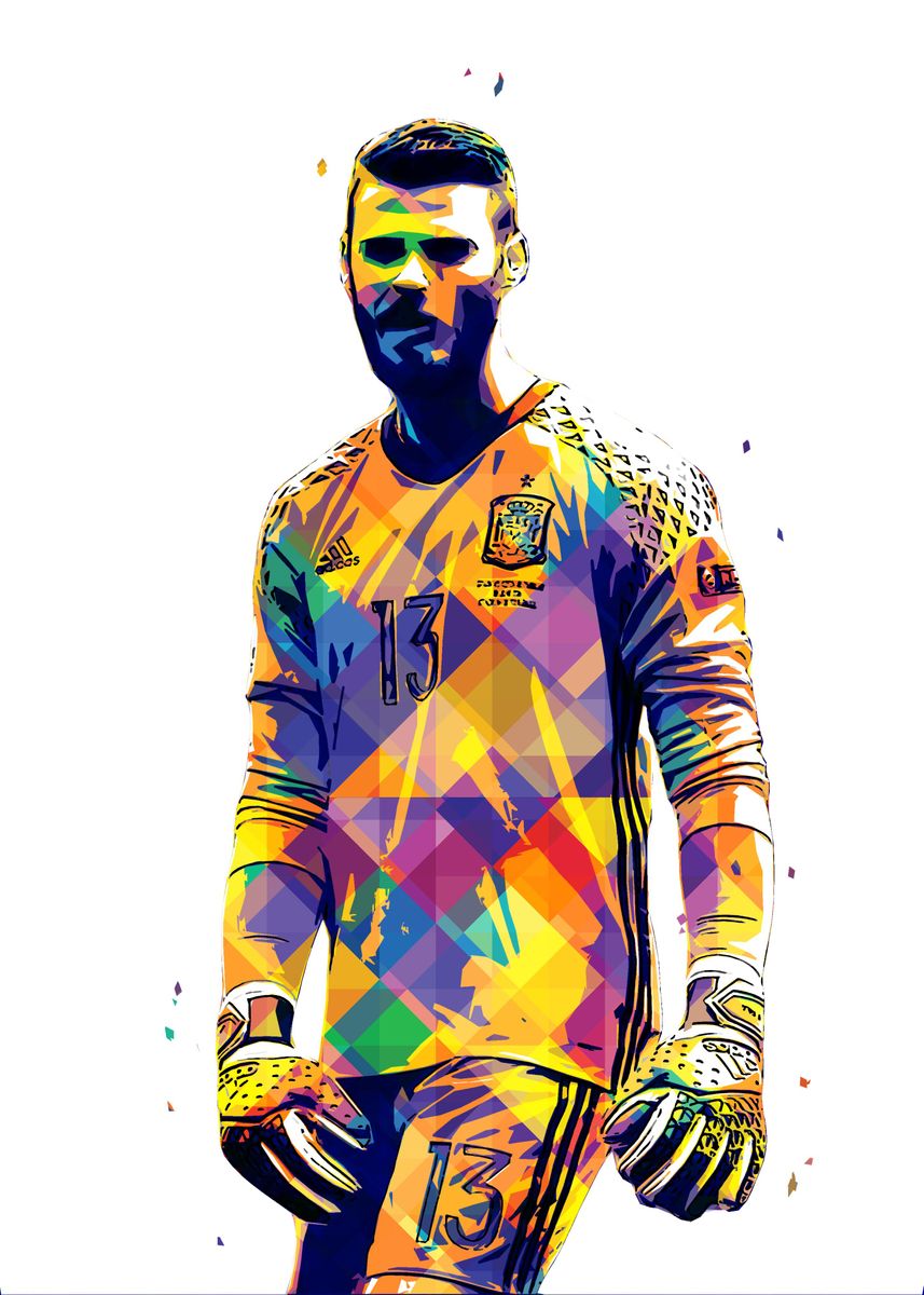 'David de Gea' Poster, picture, metal print, paint by RobertHall Studio ...
