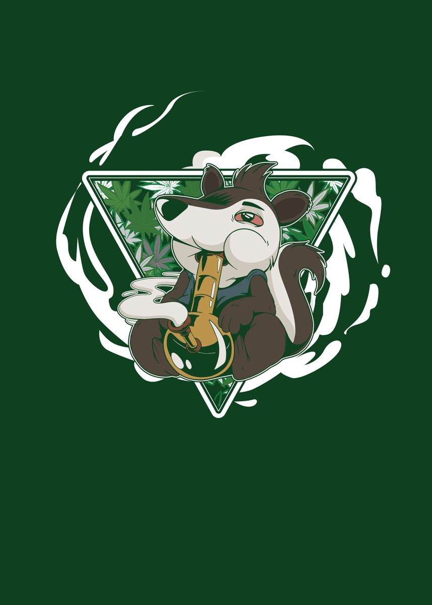 'Stoner Skunk' Poster, picture, metal print, paint by BestPrints | Displate