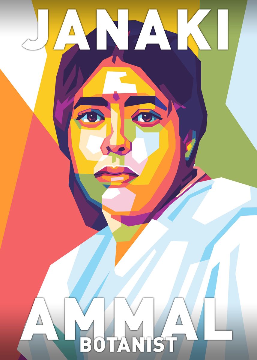 'Janaki Ammal' Poster, picture, metal print, paint by Shecience | Displate