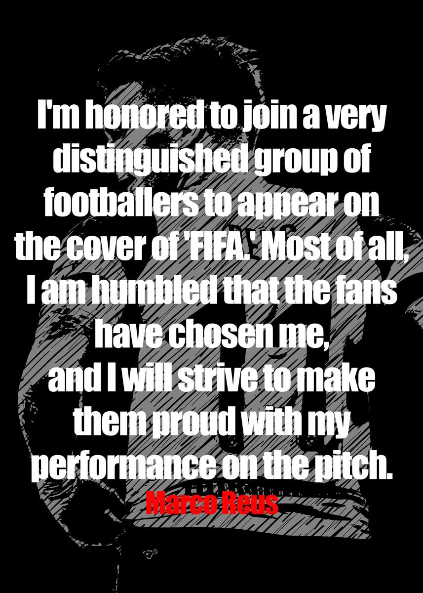 'Marco Reus Quotes' Poster, picture, metal print, paint by Faqih Art ...