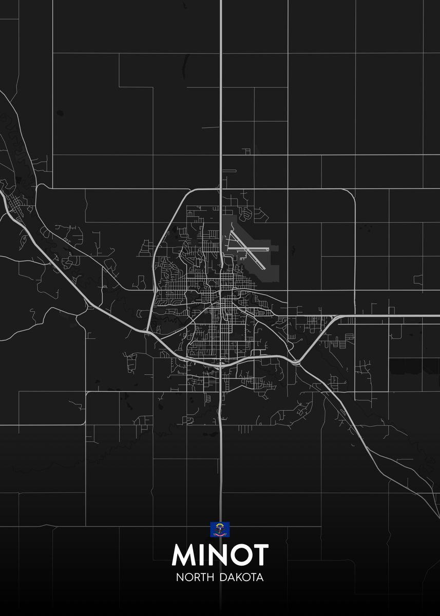 'Minot ND' Poster, picture, metal print, paint by IMR Designs | Displate