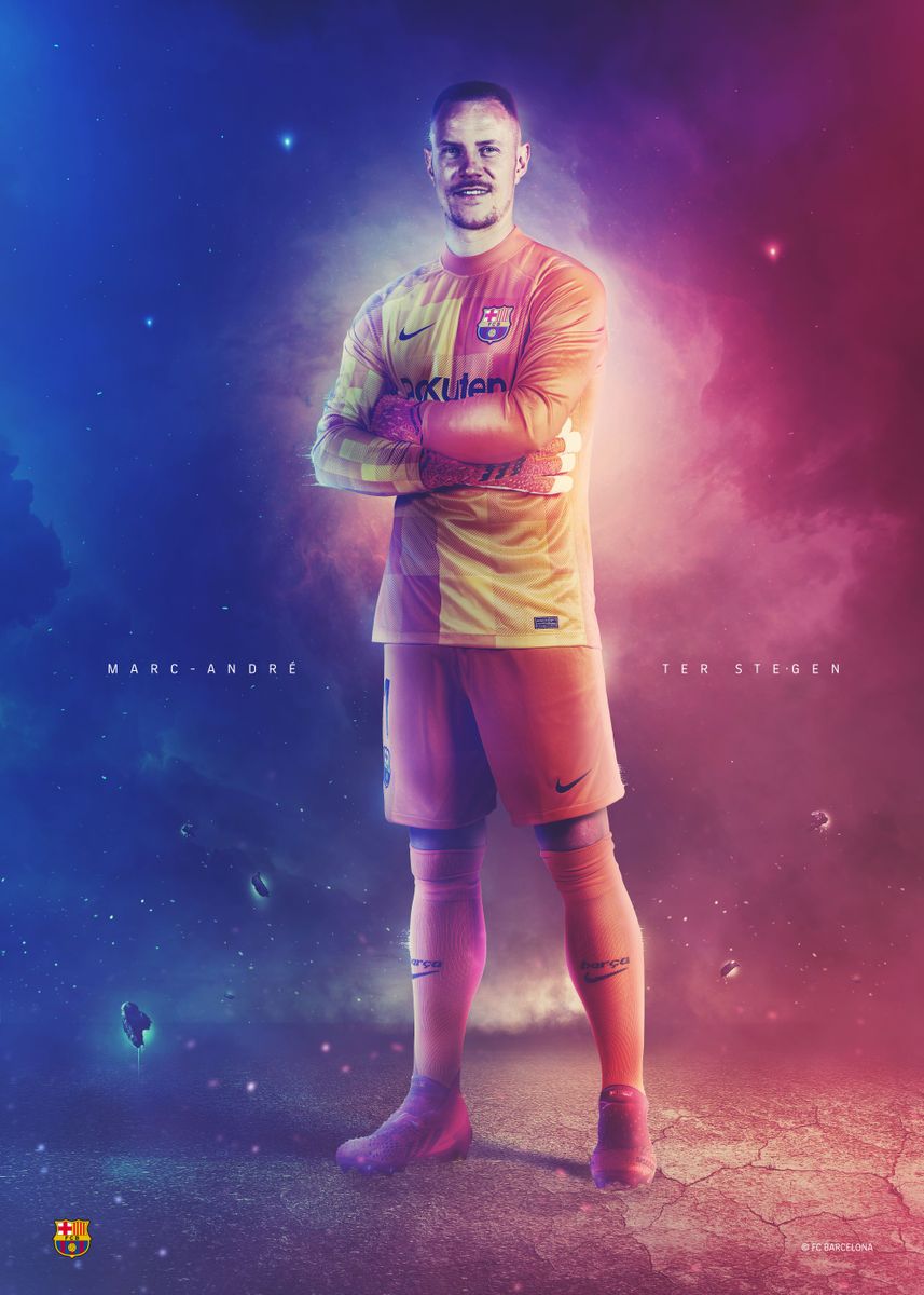 'Ter Stegen' Poster, picture, metal print, paint by Barça | Displate