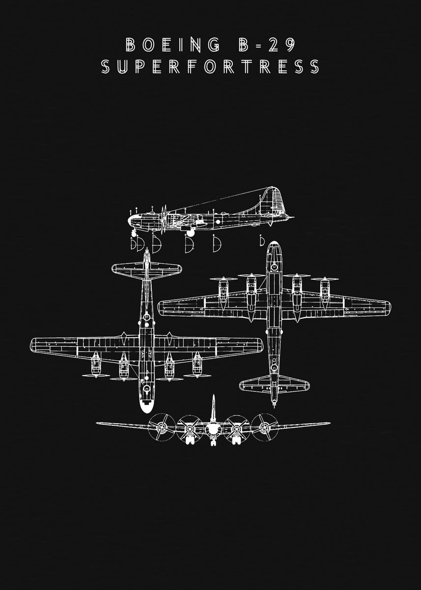 'Boeing B29 Superfortress' Poster by Zero Nine | Displate
