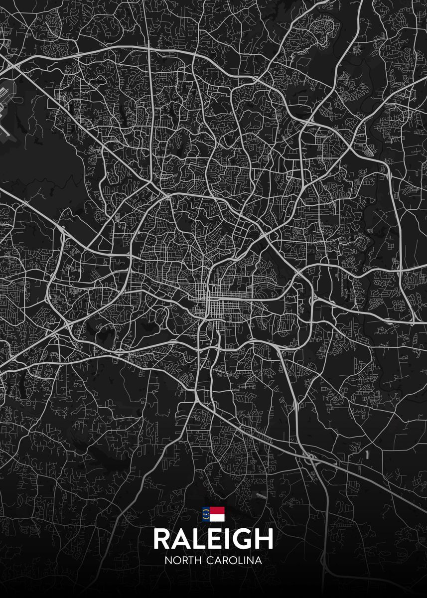 'Raleigh NC' Poster, picture, metal print, paint by IMR Designs | Displate